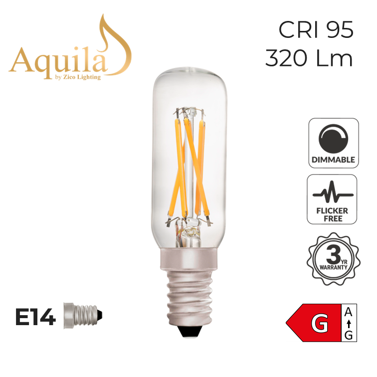 Tube T25 Clear Picture Light 4W 2700K E14 Light Bulb | Zico Lighting